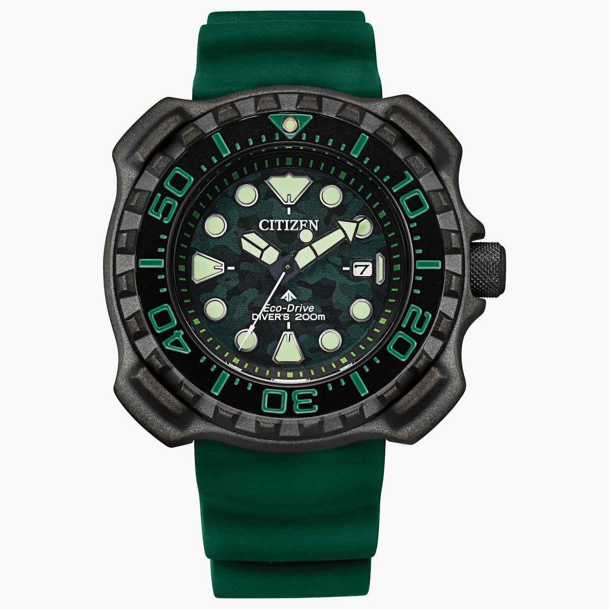 Citizen Promaster Dive Eco-Drive Watch, Green Camo Dial with Polyureth ...